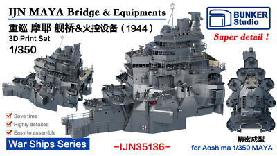 BUNKER IJN35136 1/350 IJN MAYA Bridge&Equipments（1944） 3D Print Set For Aoshima | eBay