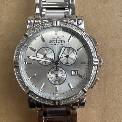Invicta Chronograph Date Swiss Parts Diamond Bezel Wr100M 40mm Case ...