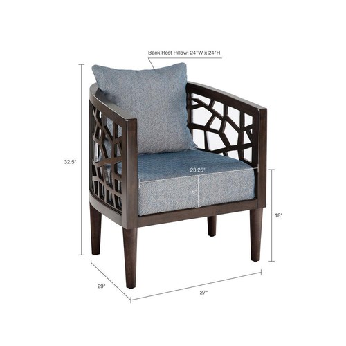 Crackle Accent Chair, wood frame with cushion, Morrocco,KD 675716654689 ...