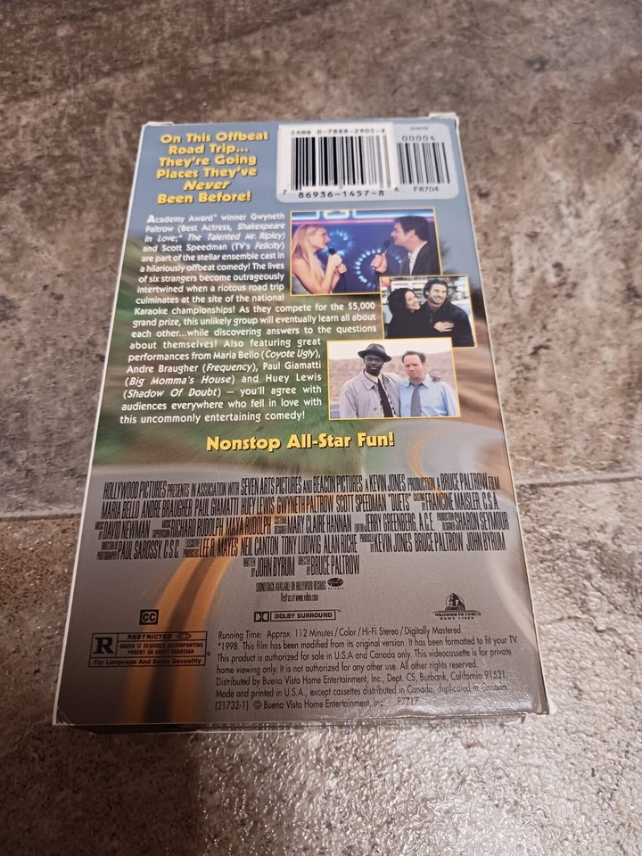 Vintage Duets Movie VHS Tape EUC Tested Maria Bello, Gwyneth Paltrow ...