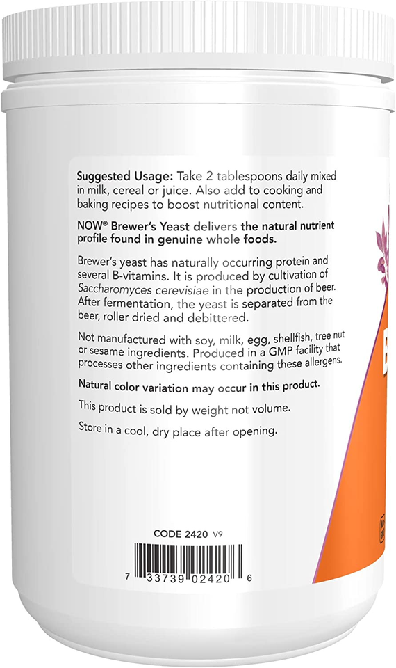 NOW Supplements, Brewers Yeast Powder with naturally occurring Protein ...