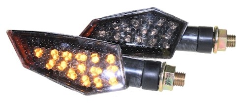 LED Mini Blinker Set JU100 carbon getönt M10 für YAMAHA DT 125 LC 10V ...