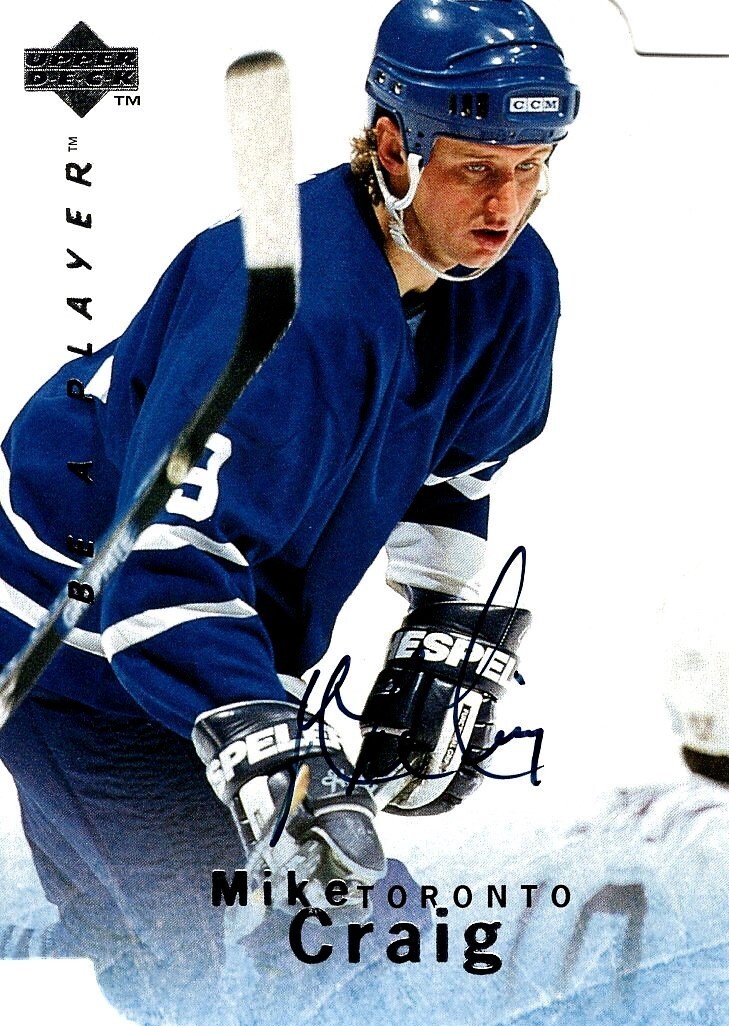 Mike Craig Maple Leafs Signed 1995-96 Upper Deck Be A Player Die-Cut ...
