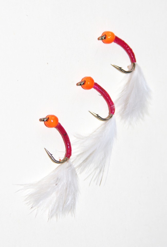 3 x Stalking Bug Pink With Hot Head Fly Fishing Trout Flies Size 14 ...