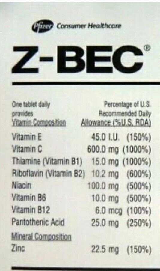 Z-Bec High Formula Multivitamins Potency Adults 60 Tablets Zinc Health ...