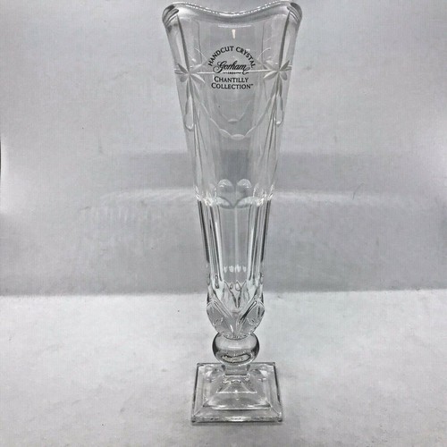Bud Vase Gorham Hand Cut Crystal Chantilly Pattern Square Base Original ...