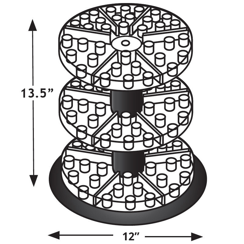 Azar Displays Three Tier Revolving Display 13.5"H x 11"Dia. - round ...
