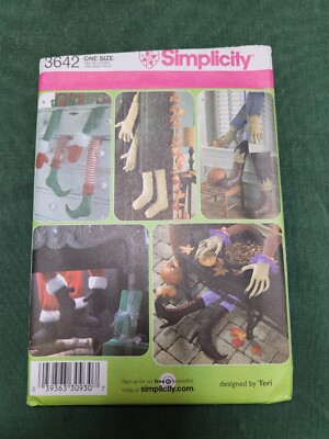 SIMPLICITY SEASONAL HAND FEET DECORATIONS CRAFT PATTERN 3642 FREE ...