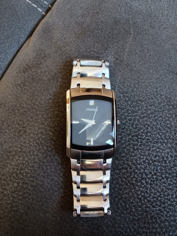 Men's stainless steel blue fossil watch | eBay