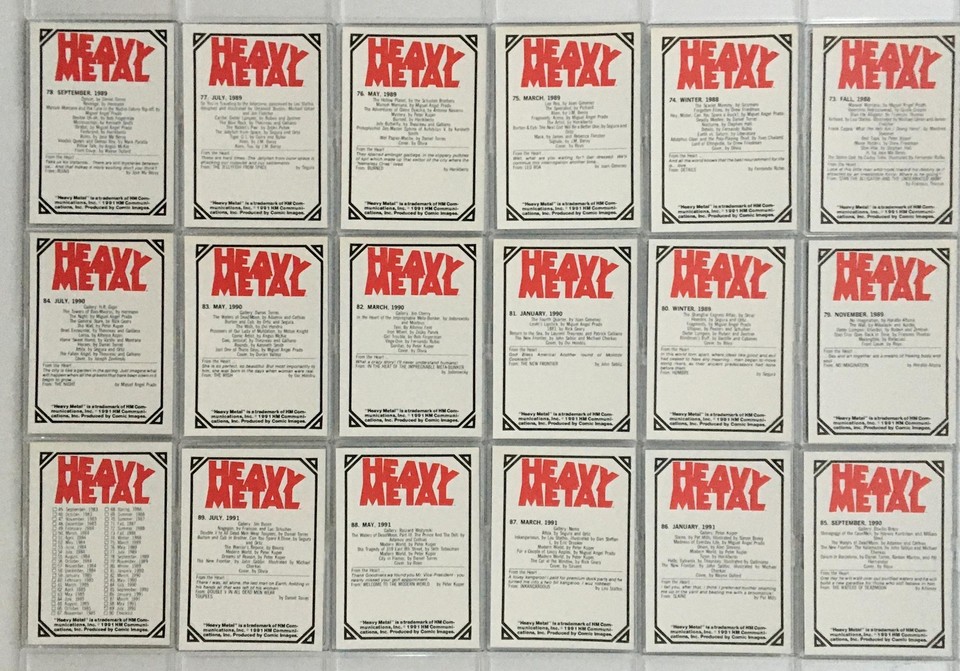 Heavy Metal The Art of Heavy Metal Magazine Covers Base Card Set 90 ...