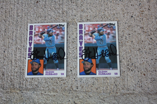 (2) 1984 Topps #25 GLENN HUBBARD Signed Card autograph sent via mail to ...
