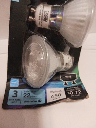 B6) 3 Feit Enhance LEDBi-Pin 50W 6 Watt Light Bulb GU10 Bright White ...