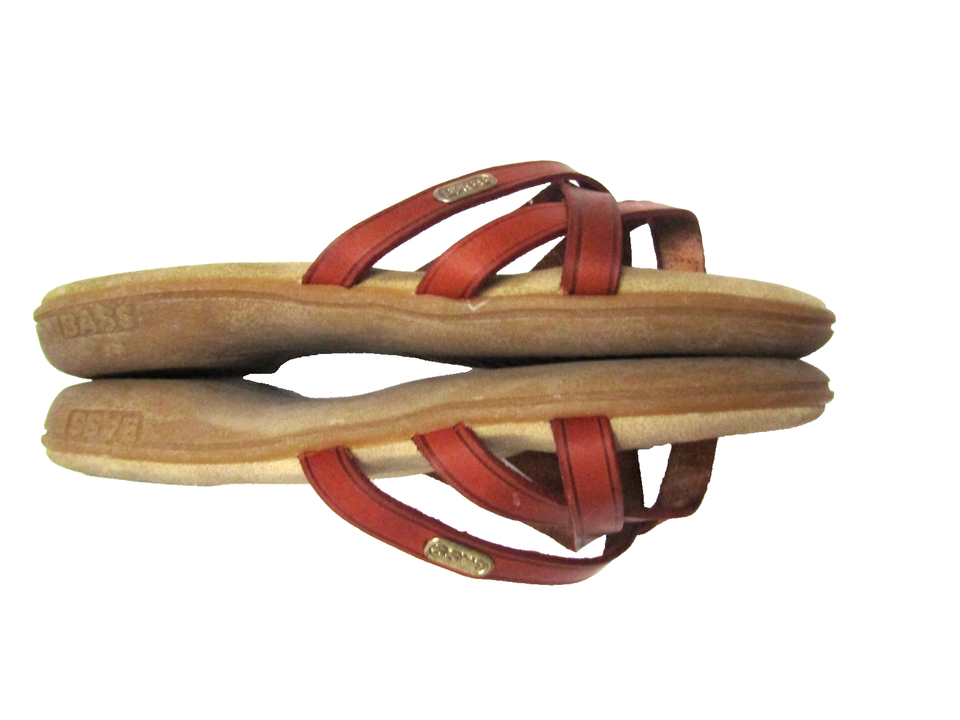 GH Bass CO SUNJUNS RUSTY-BROWN LEATHR SHARON STRAPPY Flat SANDALS ...