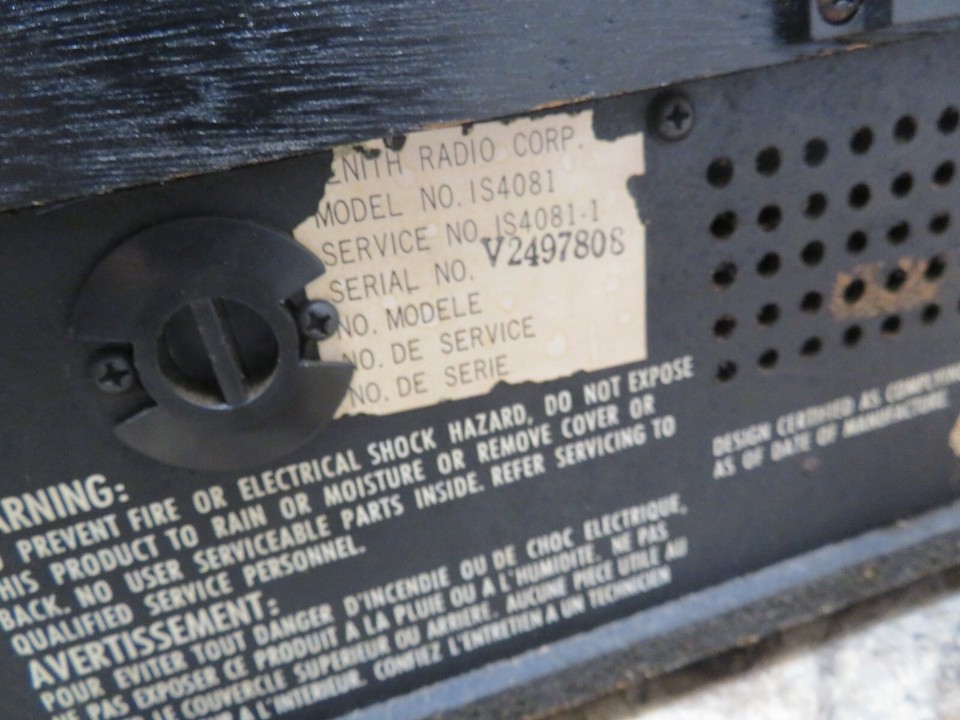 Vintage Zenith Integrated Stereo System Model IS 4081 IS4081 PARTS ...