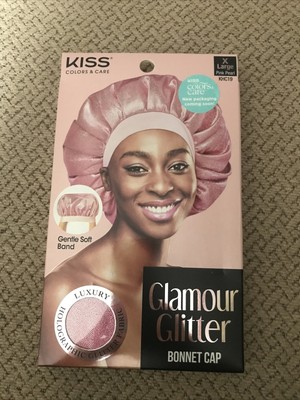 KISS Colors & Care Glamour Glitter Bonnet Cap Holographic Pink Size XL ...