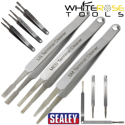 Sealey Terminal Cleaner Set Diamond Grip Blade Type 3pc Wiring Tweezer ...
