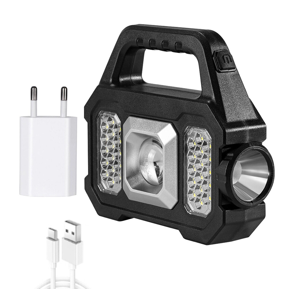 COB LED Camping Flashlight 500lm Waterproof Solar Handheld Searchlight ...
