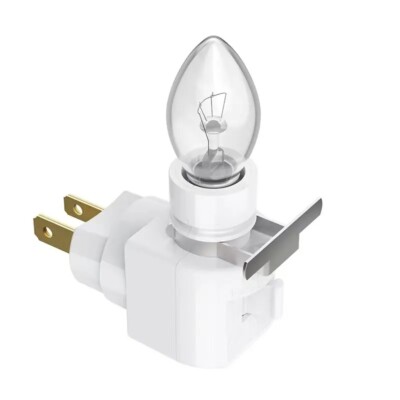 White Plug In Night Light With Bulb 4 Watt On / Off Switch With ...