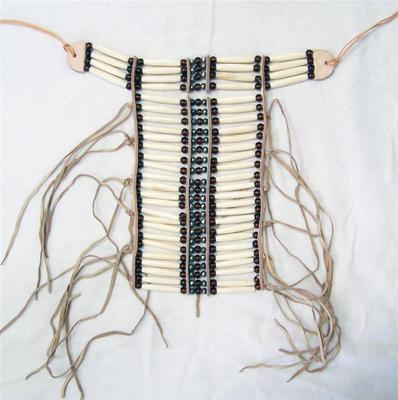 MED NATIVE INDIAN STYLE NATRUAL COLOR BONE BREAST CHEST PLATE new beads ...
