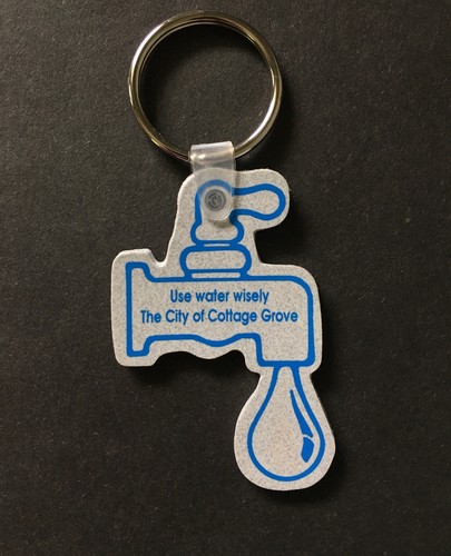 Vintage Keychain COTTAGE GROVE WATER DEPT. Key Ring Faucet Shape Fob ...