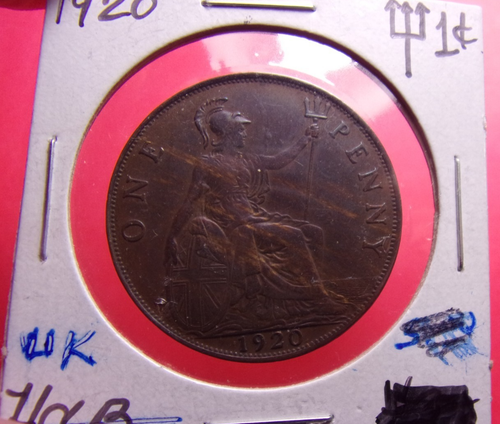 1920 Great Britain UK "One Penny" Large Coin - King George V. GB | eBay