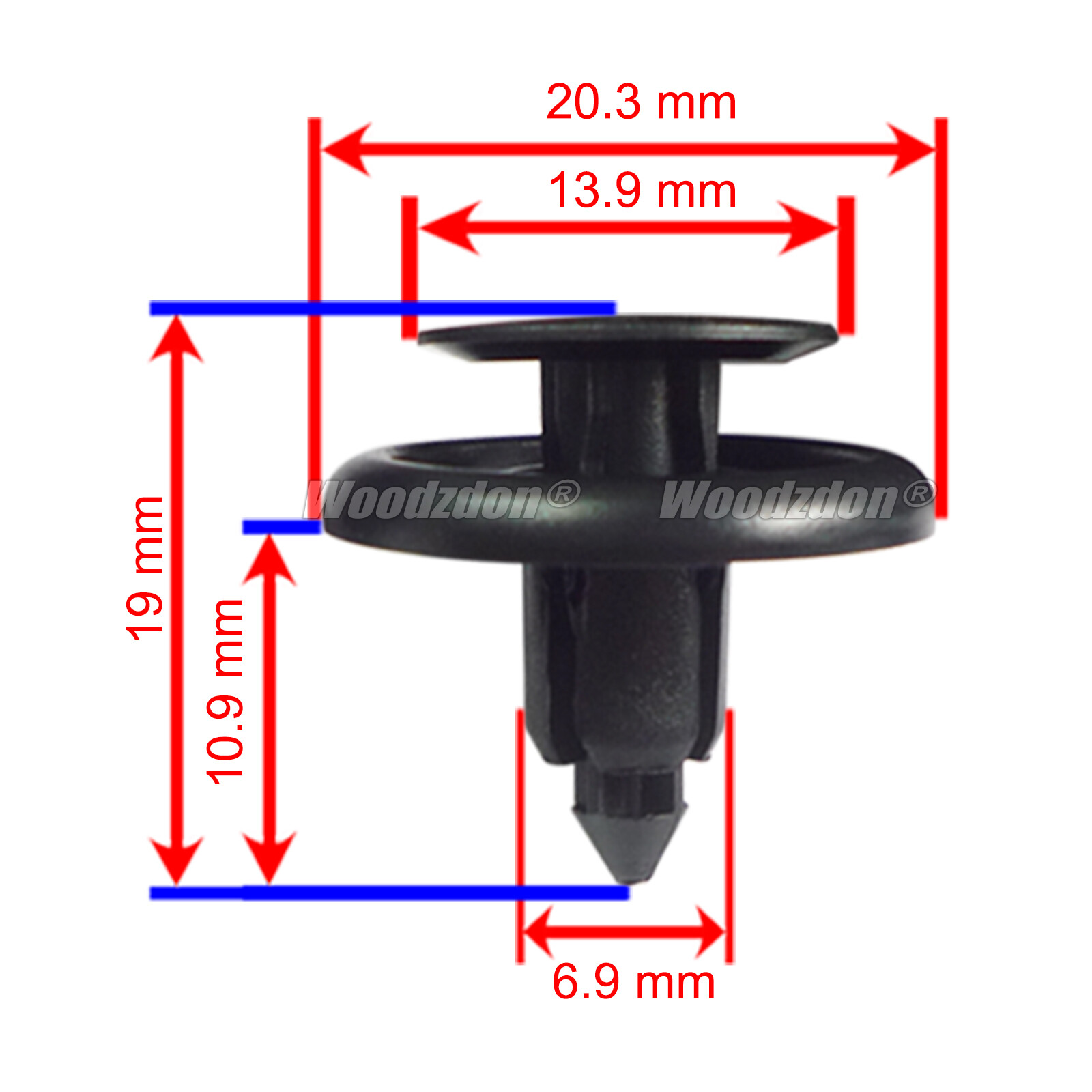 100pcs Fender Liner Clip Hood Bumper Retainer Fit 7mm Hole For Toyota ...