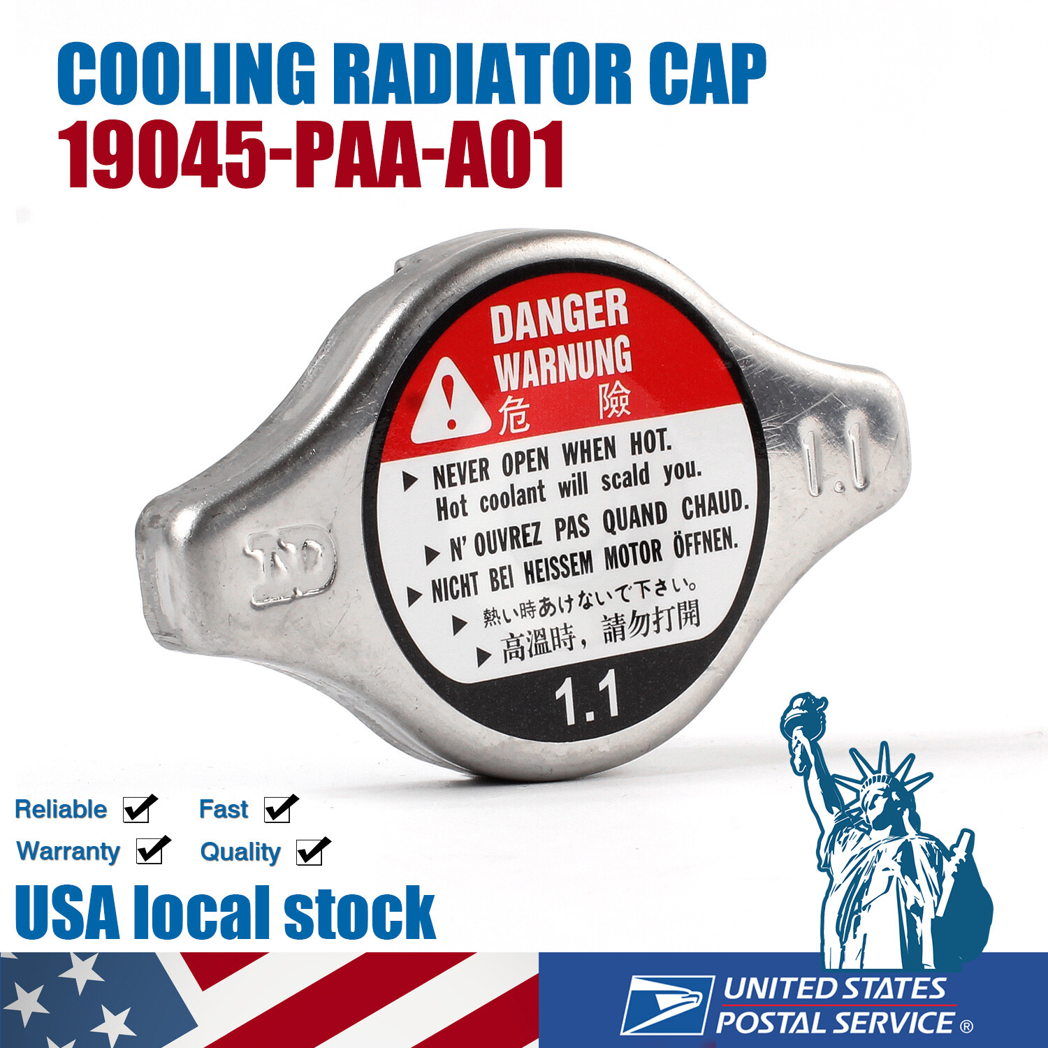 Cooling Radiator Cap 19045-PAA-A01 19045-RAA-003 For Honda Civic Accord ...
