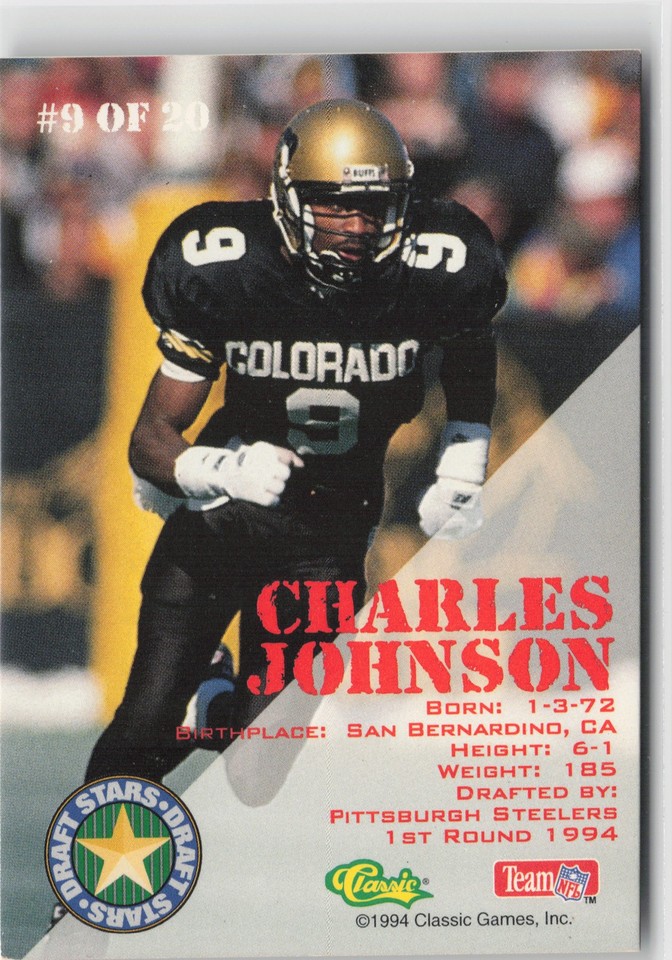 1994 Classic NFL Draft #9 Charles Johnson Draft Stars | eBay