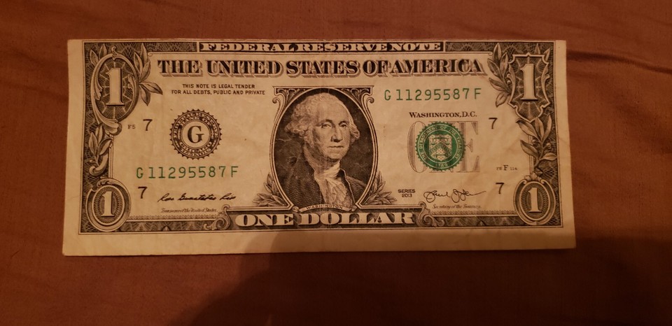 Rare 1 Dollar Bill Series 2013 With Error Miss Cut Both Sides ...