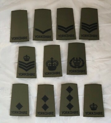 Yorkshire Regiment Rank Slides Olive Green, Yorks Warriors MTP Uniform ...