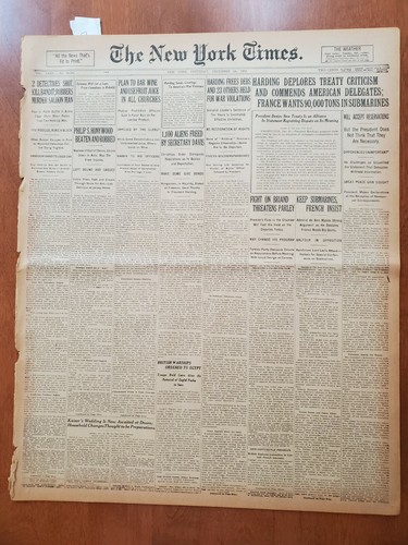 1921 DECEMBER 24 NEW YORK TIMES - HARDING FREES DEBS AND 23 OTHERS - NT ...