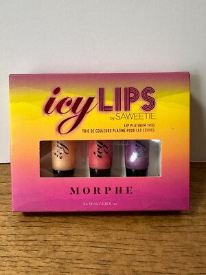 New! Morphe Icy Lips By Saweetie Platinum Trio Lip Gloss Boxed Set of 3 ...