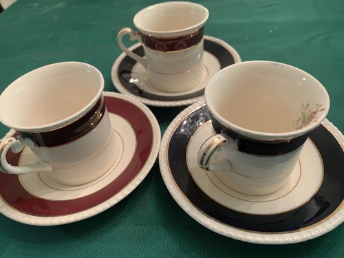 3 Vintage Sets of Fondeville Ambassador Ware Demitasse Cups & Saucers ...