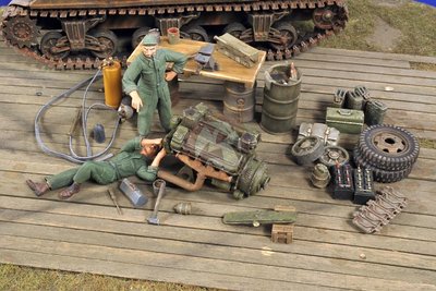 Verlinden 1/35 US Military Field Workshop w/Mechanics & Acc. WWII (2 ...