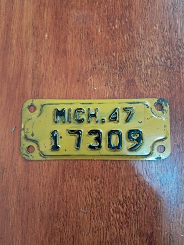 1947 michigan motorcycle License plate | eBay
