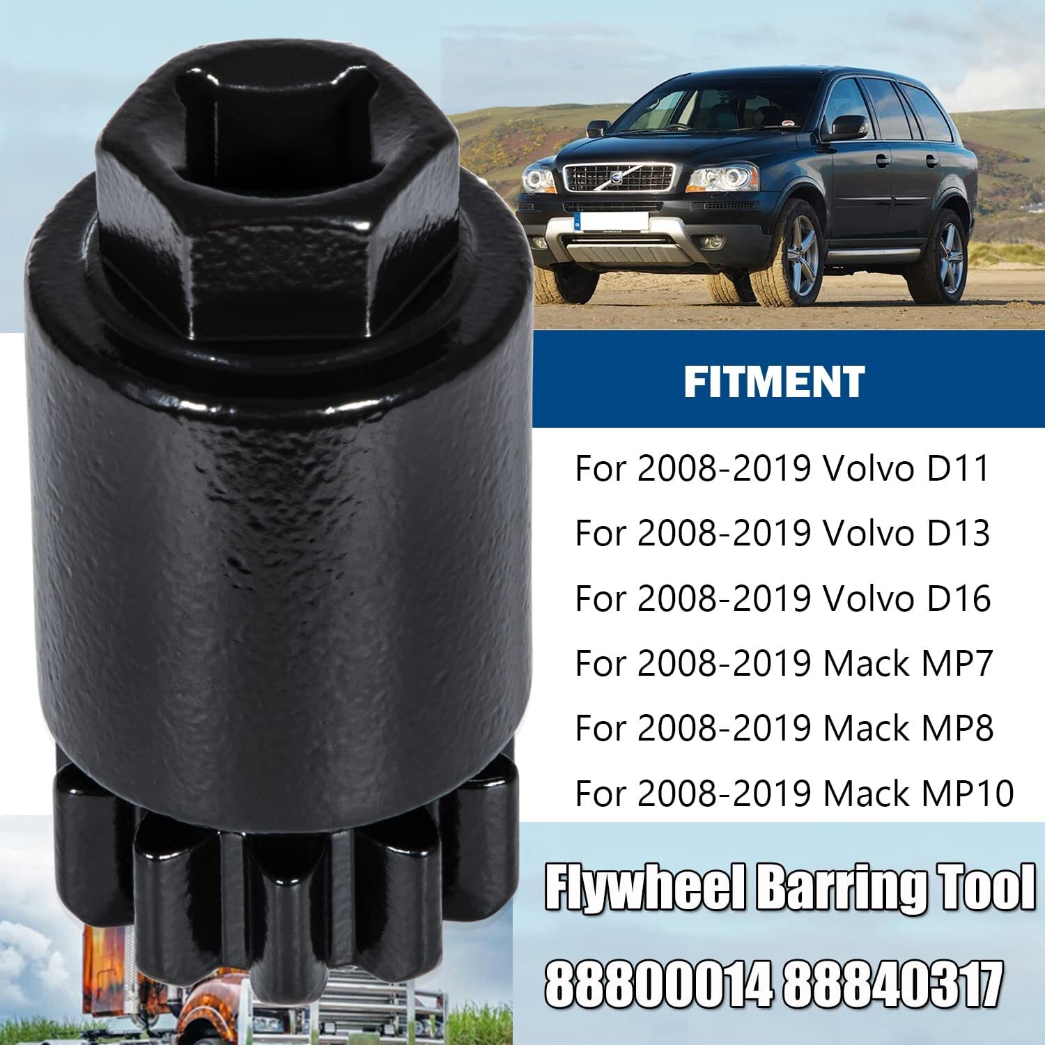 88800014 & 9996956 Engine Barring Flywheel Turning Tool Kit for Volvo ...