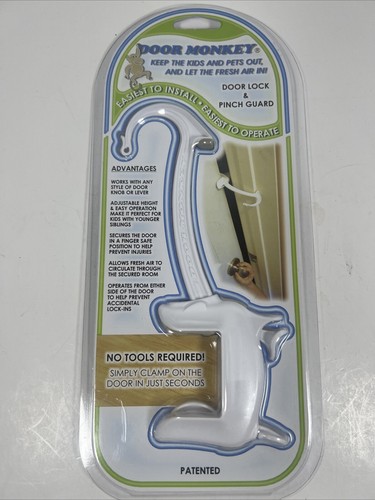 Door Monkey Door Lock & Pinch Guard Easy To Install & Operate | eBay