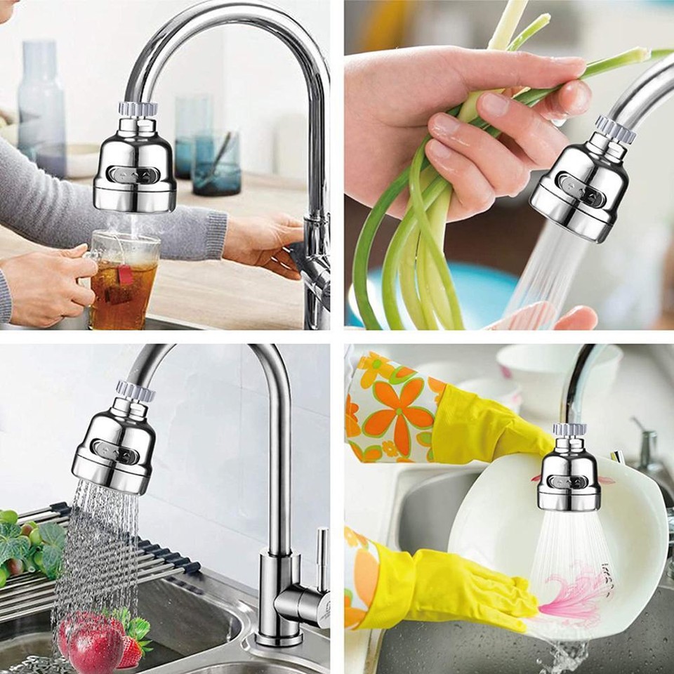 Movable Kitchen Sink Tap Spray Head, 360° Rotatable Anti-Splash Faucet ...