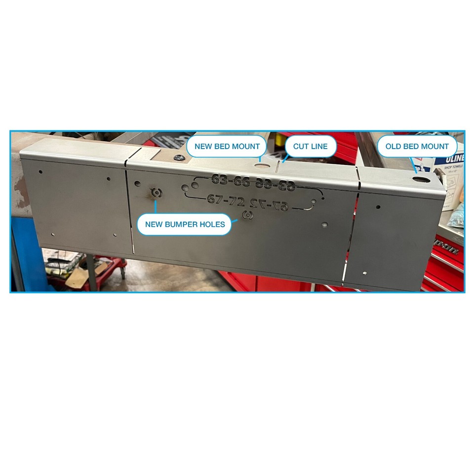 63-72 Chevy C10 CPP’s Frame Shortening Kit Short Bed Conversion 1/4 ...