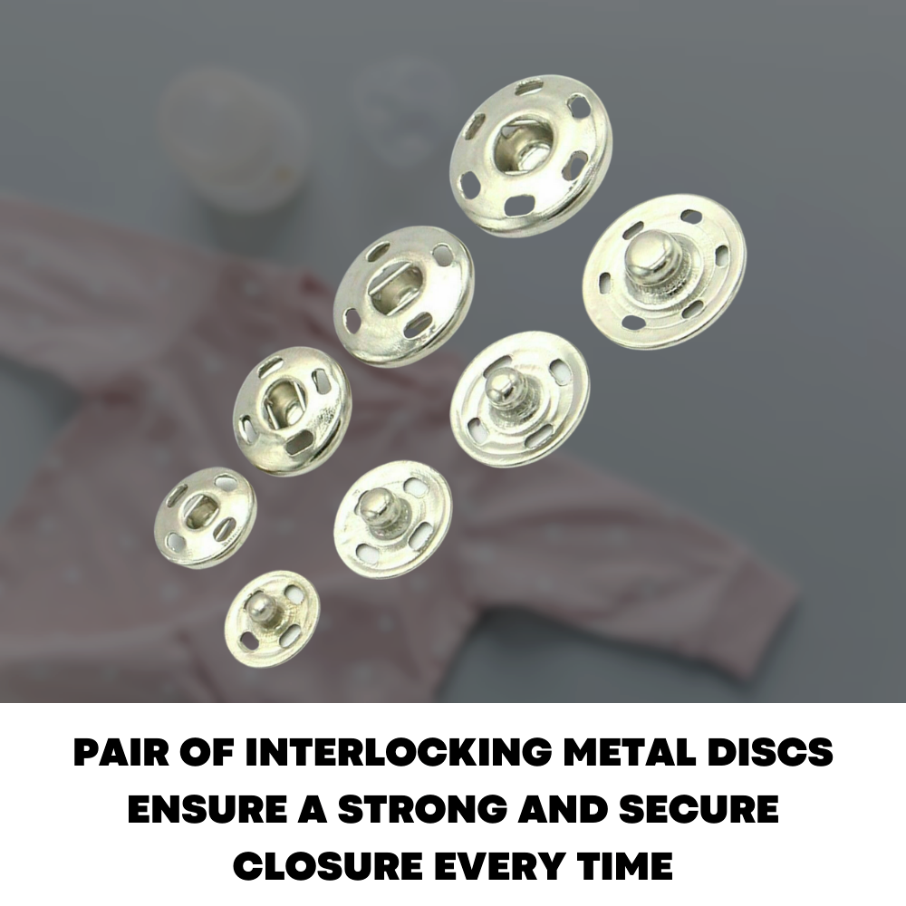 20 Pack Metal Press Studs Snap Fasteners Sewing Popper Tech Buttons ...