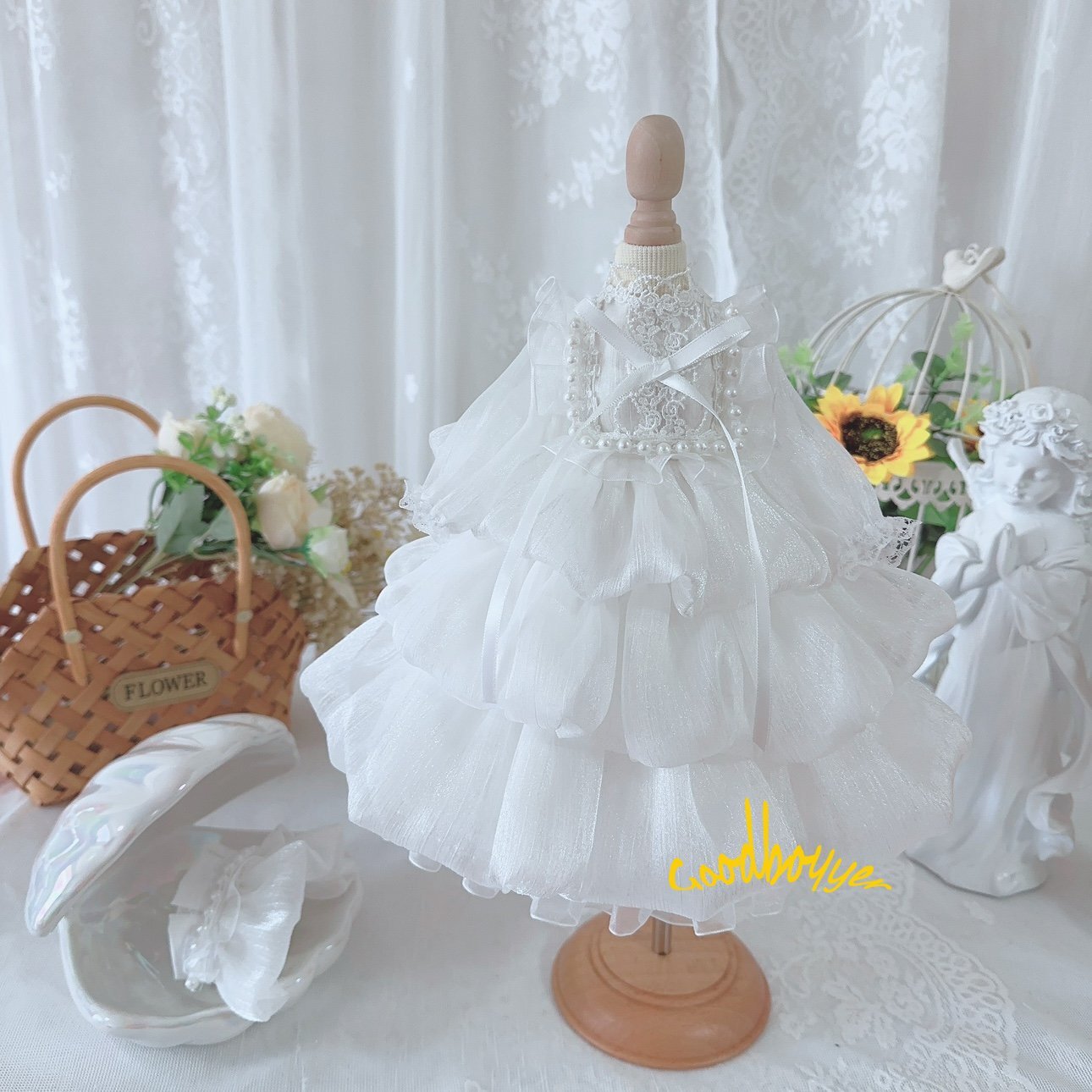 Blythe 1/6 1/4 1/3 BJD Clothes Outfit Snow White Chiffon Layer Dress ...
