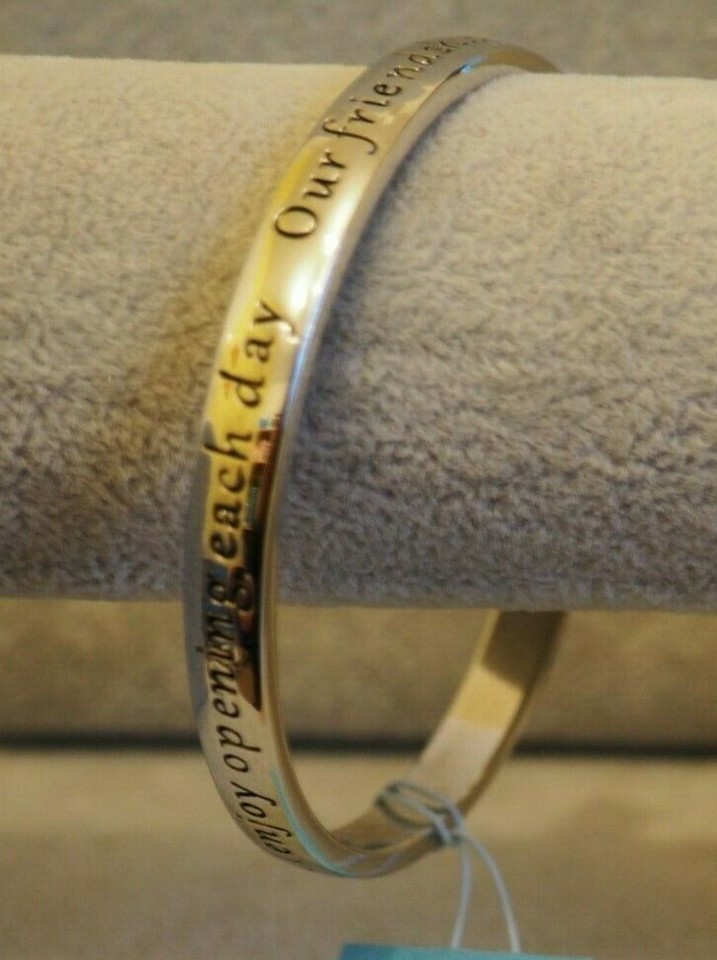 Indulgence silver plated cute friendship bracelet bangle with tags ...