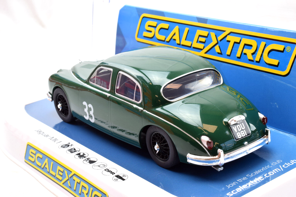 Scalextric Jaguar MK1 - Mike Hawthorn DPR W/ Lights 1/32 Scale Slot Car ...