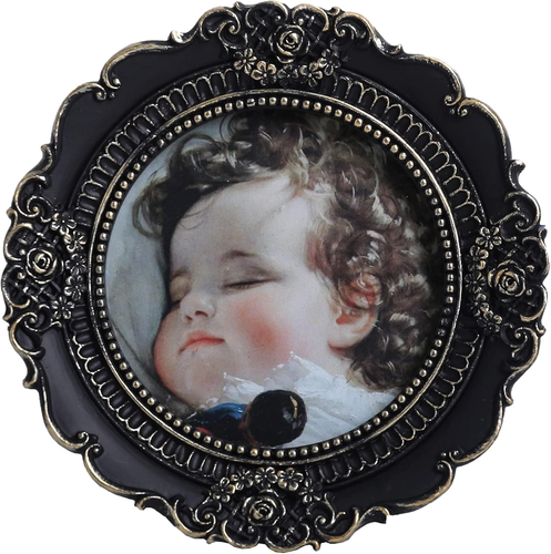 Mini Picture Frames 3X3 Small Vintage round Picture Frames for Wall and ...