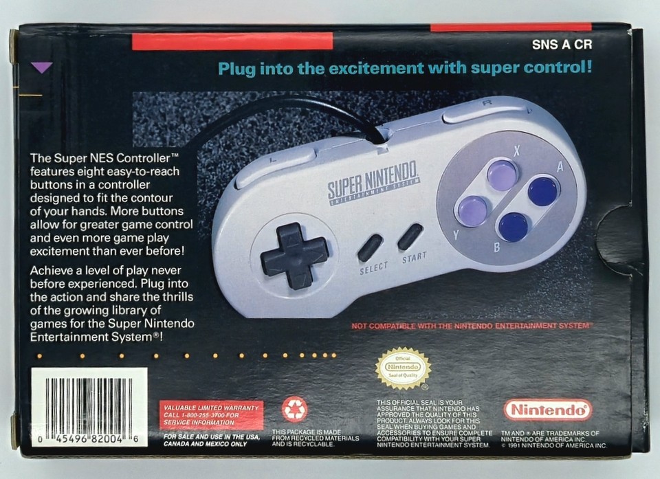 Super Nintendo SNS-005 SNES Original Controller In Box 45496820046| eBay