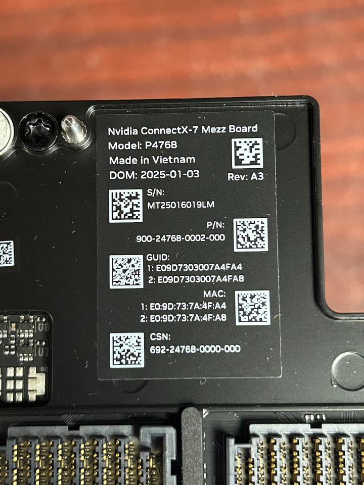 Nvidia ConnectX-7 Mezz Board (2025) Model: P4768, P/N: 900-24768-0002 ...