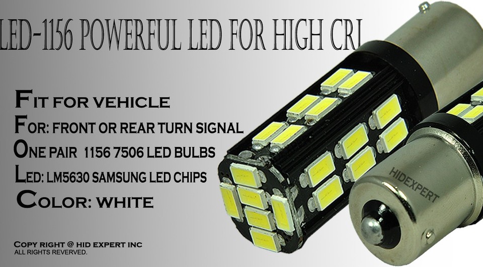 x2 Samsung LED 1156 7056 7527 30W Super White Front Turn Signal Light ...