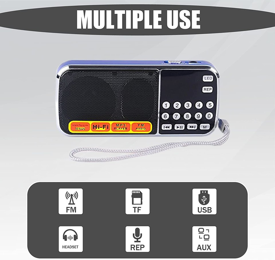 Mini Speakers Portable Music Player Micro SD/TF USB Disk Speaker FM ...