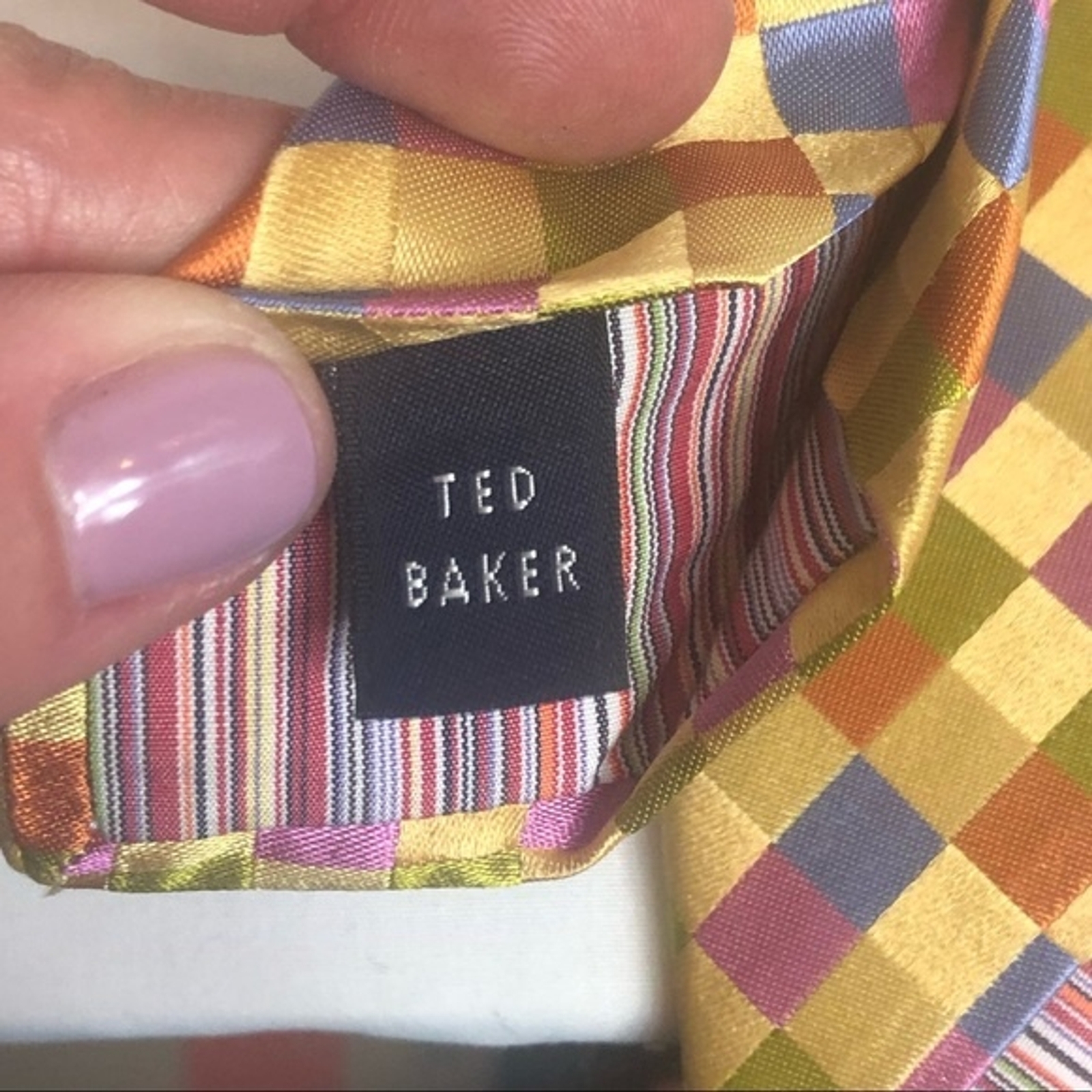 Ted Baker Of London Silk Diamond Print Tie Pastels Ye… - Gem