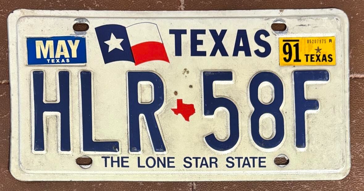 Texas 1991 License Plate # HLR-58F | eBay